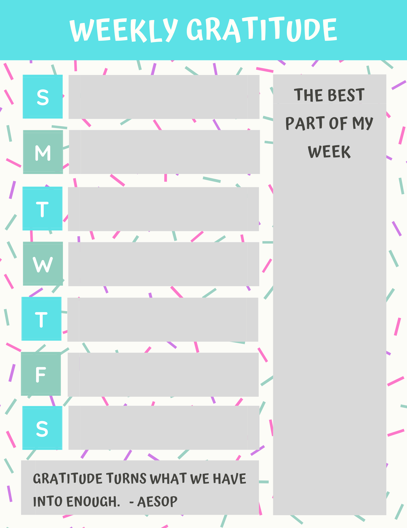 Gratitude Part 2: Weekly Gratitude Journal – Teacher-Life-Coach